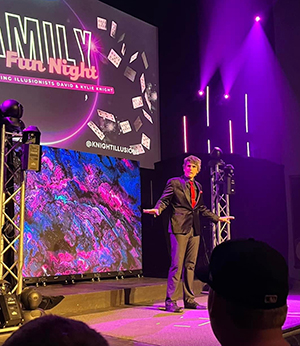 Knights use over-the-top object lessons to share the gospel