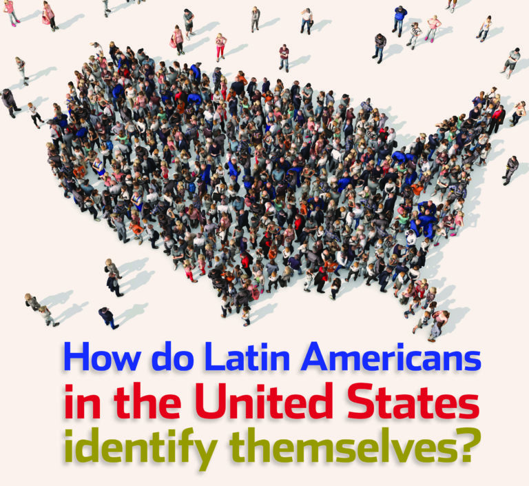 How do Latin Americans in the U.S. self-identify?