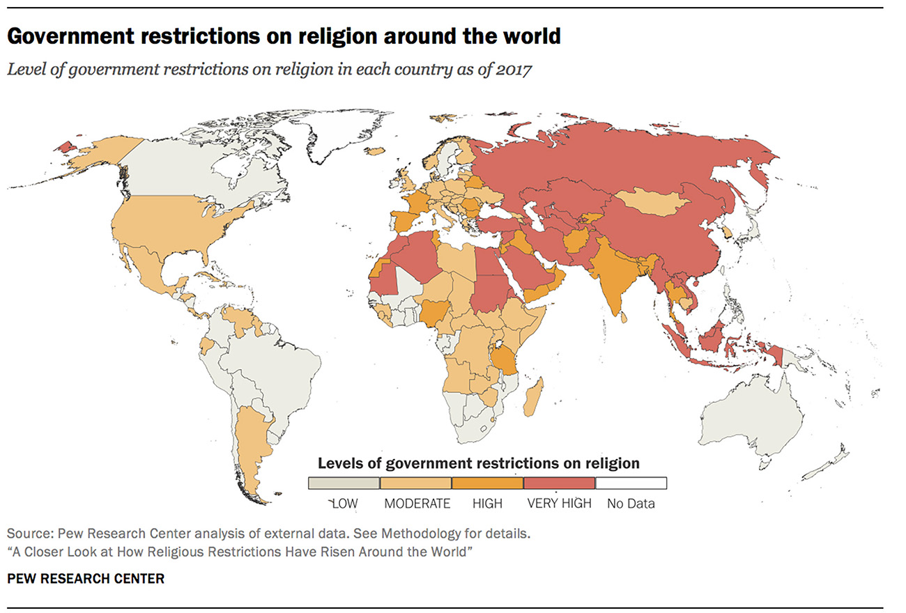Pew study: Christian, Muslim persecution most widespread