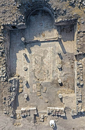 Archaeologists uncover mosaic floor from ancient church